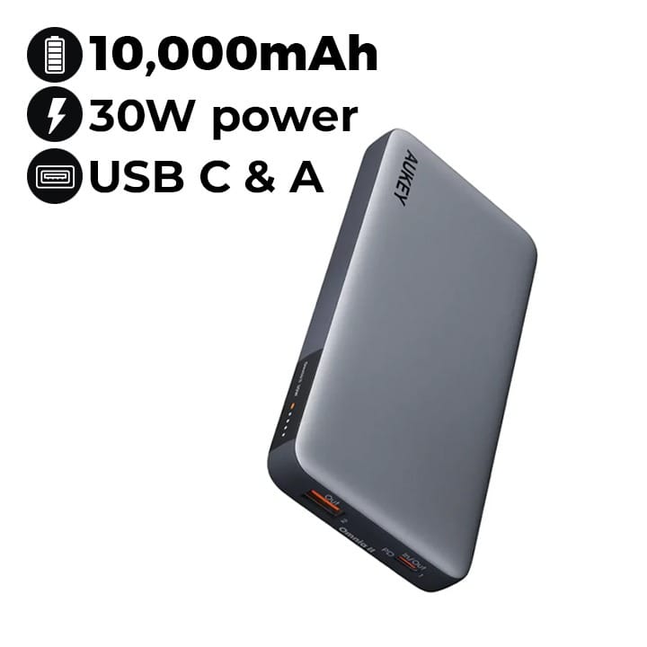Buy Aukey 10000mAh 30W PD 1A+1C Power Bank - Gray |PB-Y41-GY Online in ...