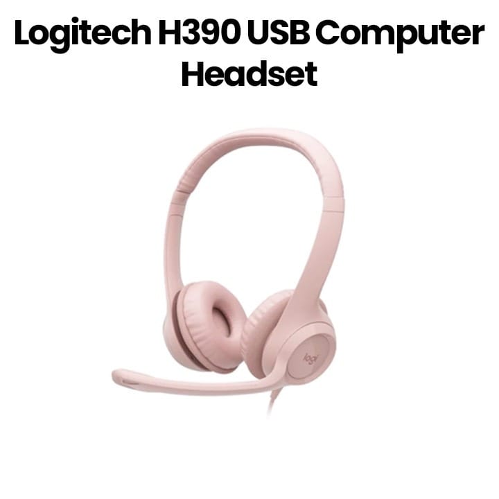 Buy Logitech H390 USB Computer Wired Headset Pink Online in Qatar at ...