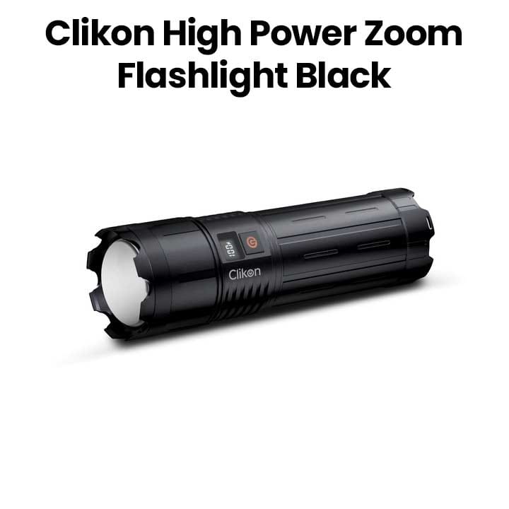 Buy Clikon High Power Zoom In/Out Flashlight 8600mAh – Black | CK8032 ...