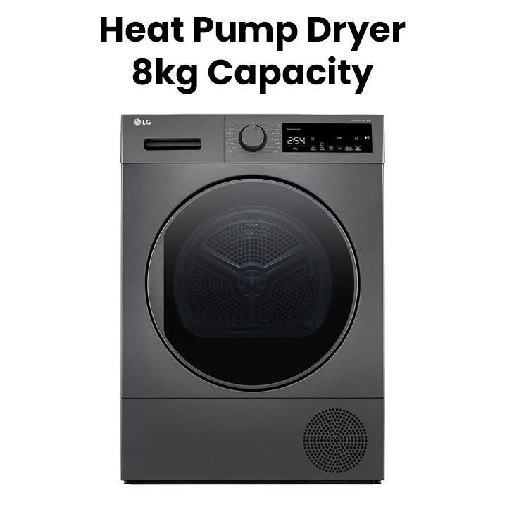 Buy LG Heat Pump Dryer, 8kg Capacity, A++ - Dark Silver Made in Turkey ...