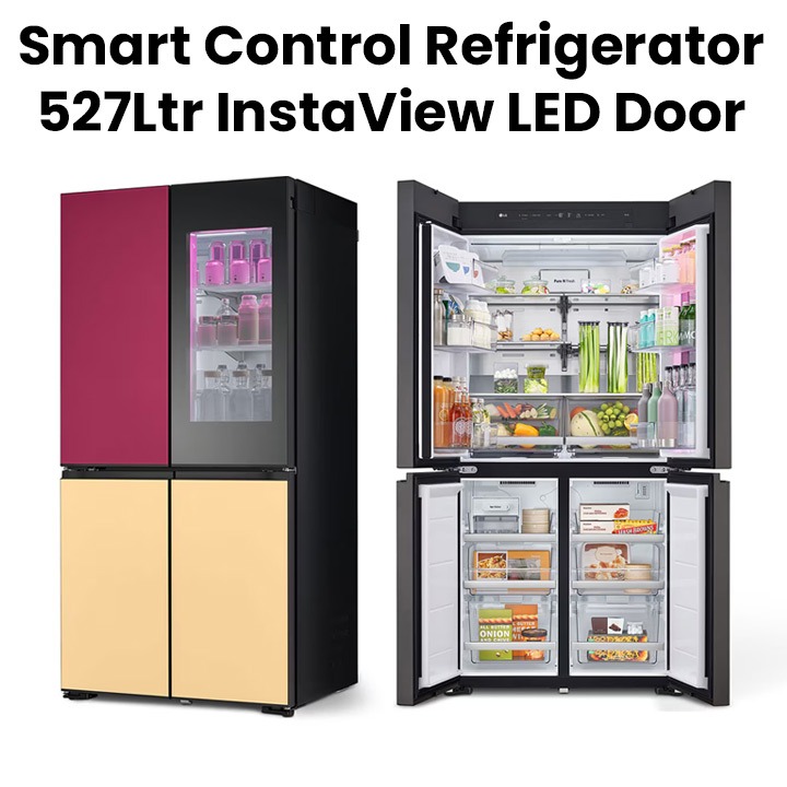 Buy LG 527L Glass Finish Refrigerator - Black | GR-A34FDMKB Online in ...