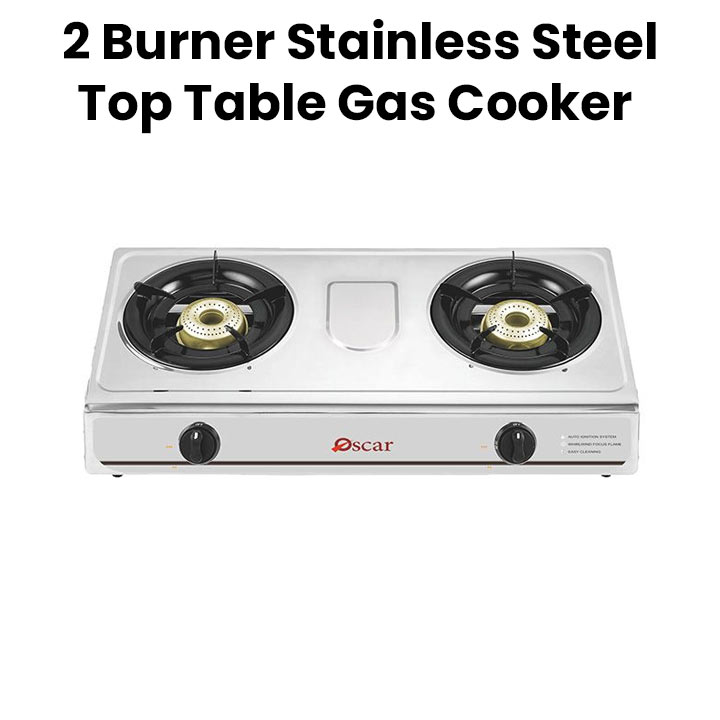 Buy Oscar 2 Burner Stainless Steel Top Table Gas Cooker | OGT 20SSP ...
