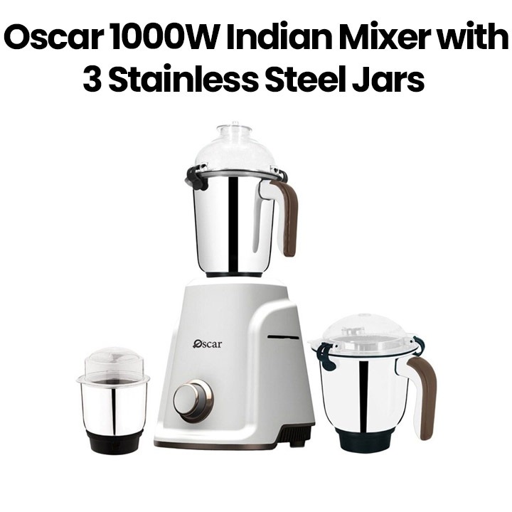 Buy Oscar 1000W Indian Mixer with 3 Stainless Steel Jars | OMG100INDK1 ...