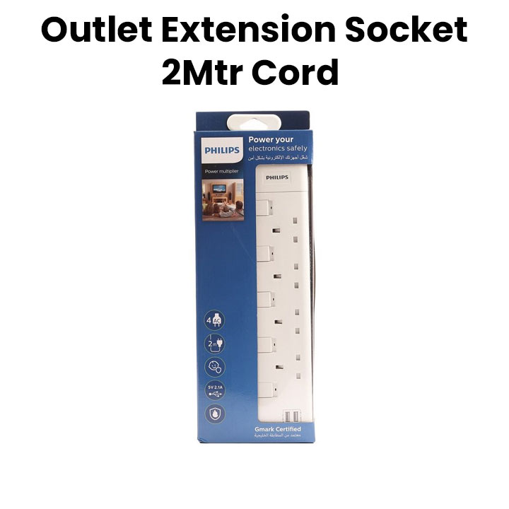 Buy Philips 4-Way Outlet Extension Socket Individual Switch BS Plug ...