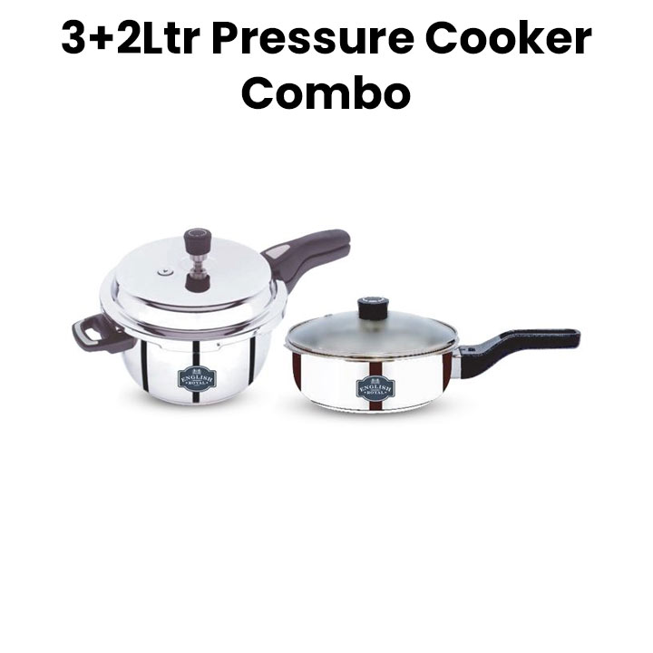 Buy English Royal 3+2Ltr Pressure Cooker Combo (ERK 3320SS) | Jumbo Souq