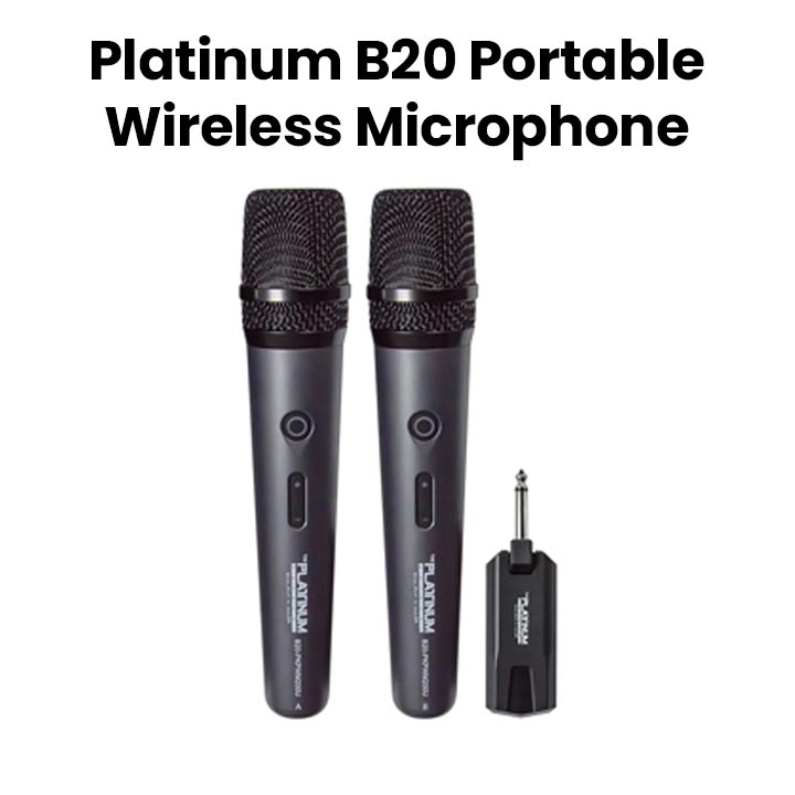 Buy Platinum Karaoke Dual Portable Wireless Mic |B20 Online in Qatar at ...
