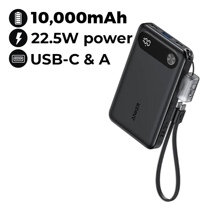 Buy Anker Power Bank 10K, 22.5W - Black | A1257H11 | Jumbo Souq