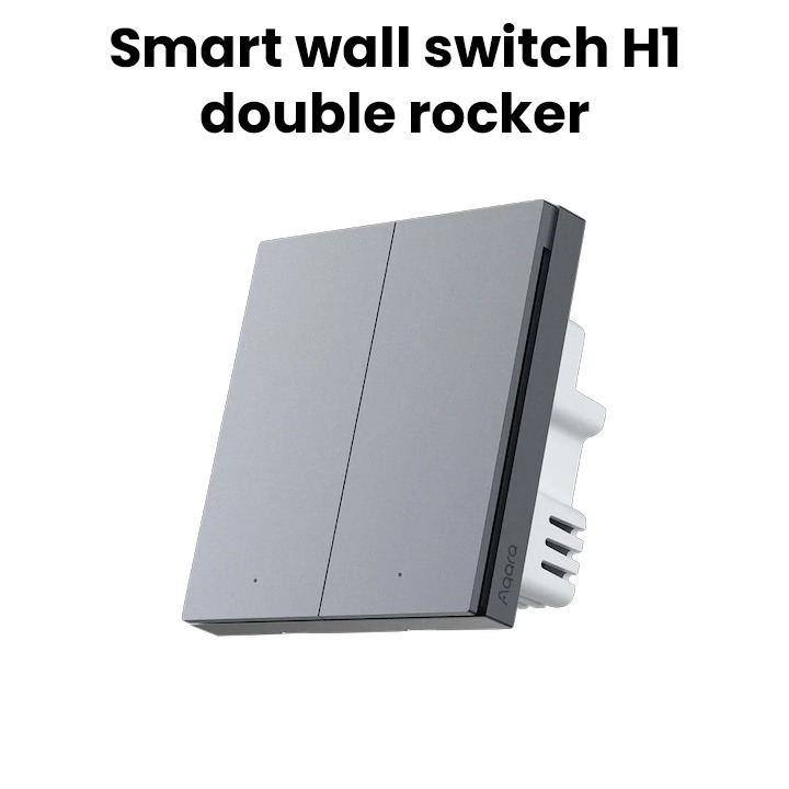 Buy AQARA Smart Wall Switch H1 Without Neutral Double Rocker - Black ...
