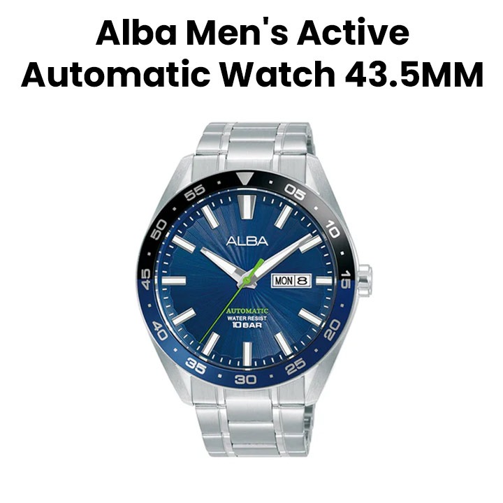 Buy Alba 43.5MM Gents Steel Quartz Watch with Blue Dial & Steel ...