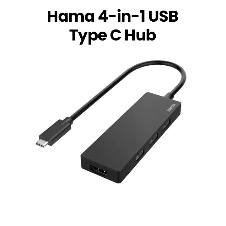 Buy Hama USB-C Hub Multiport 4 Ports (3 x USB-A, HDMI) - Black |200113 ...