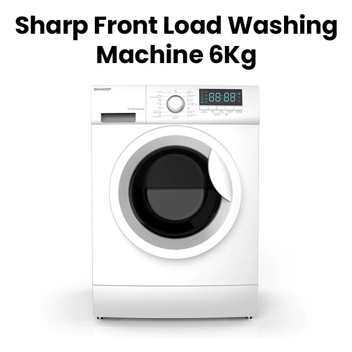 Buy Sharp 6Kg Front Load Washing Machine White | ES-FE612DLZ-W Online ...