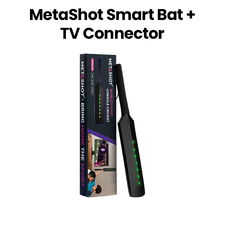 Metashot Smart Bat with TV Connector & Bluetooth | 6-Hour Battery | Black