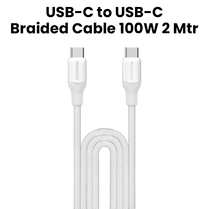 Buy Momax Flow 100W USB-C to USB-C 2M Cable White | DC25W Online in ...