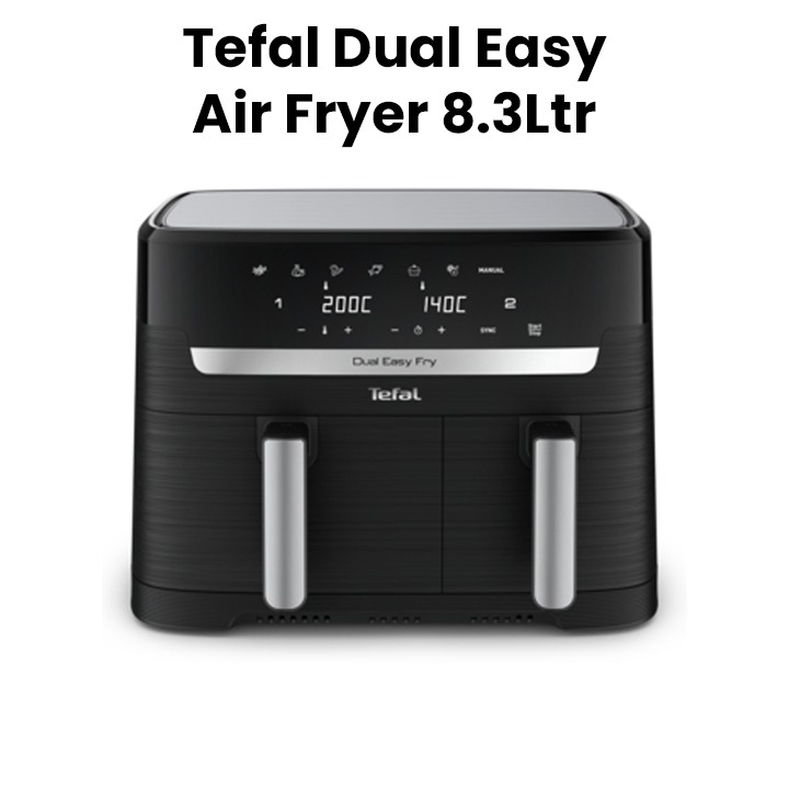 Buy Tefal Dual Easy Fry Air Fryer 8.3L | EY901840 Online in Qatar at ...