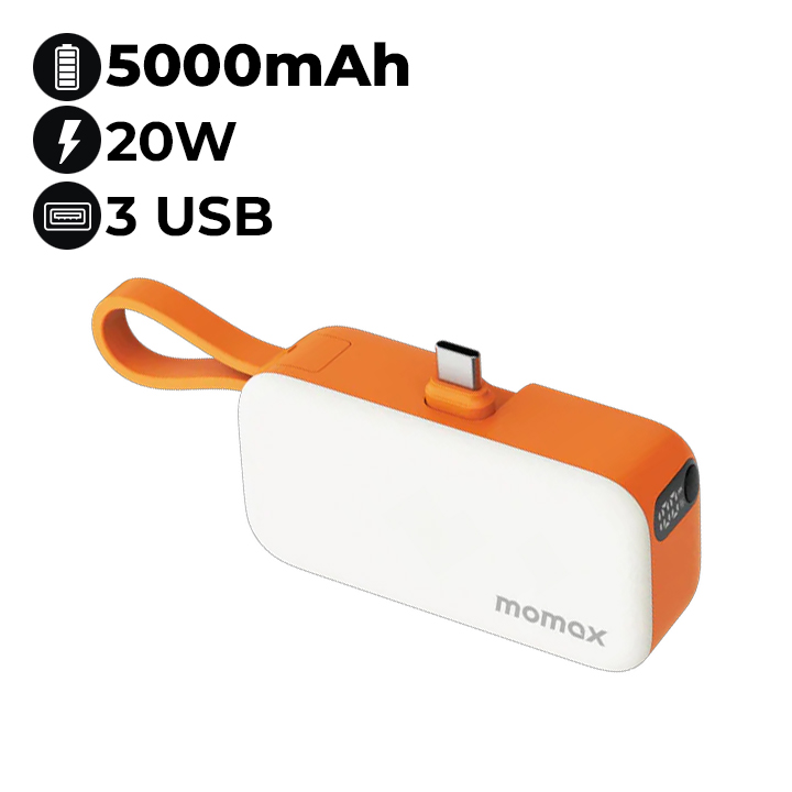 Buy Momax Power Mini 3-in-1 5000mAh Power Bank with USB-C Plug | IP130M ...